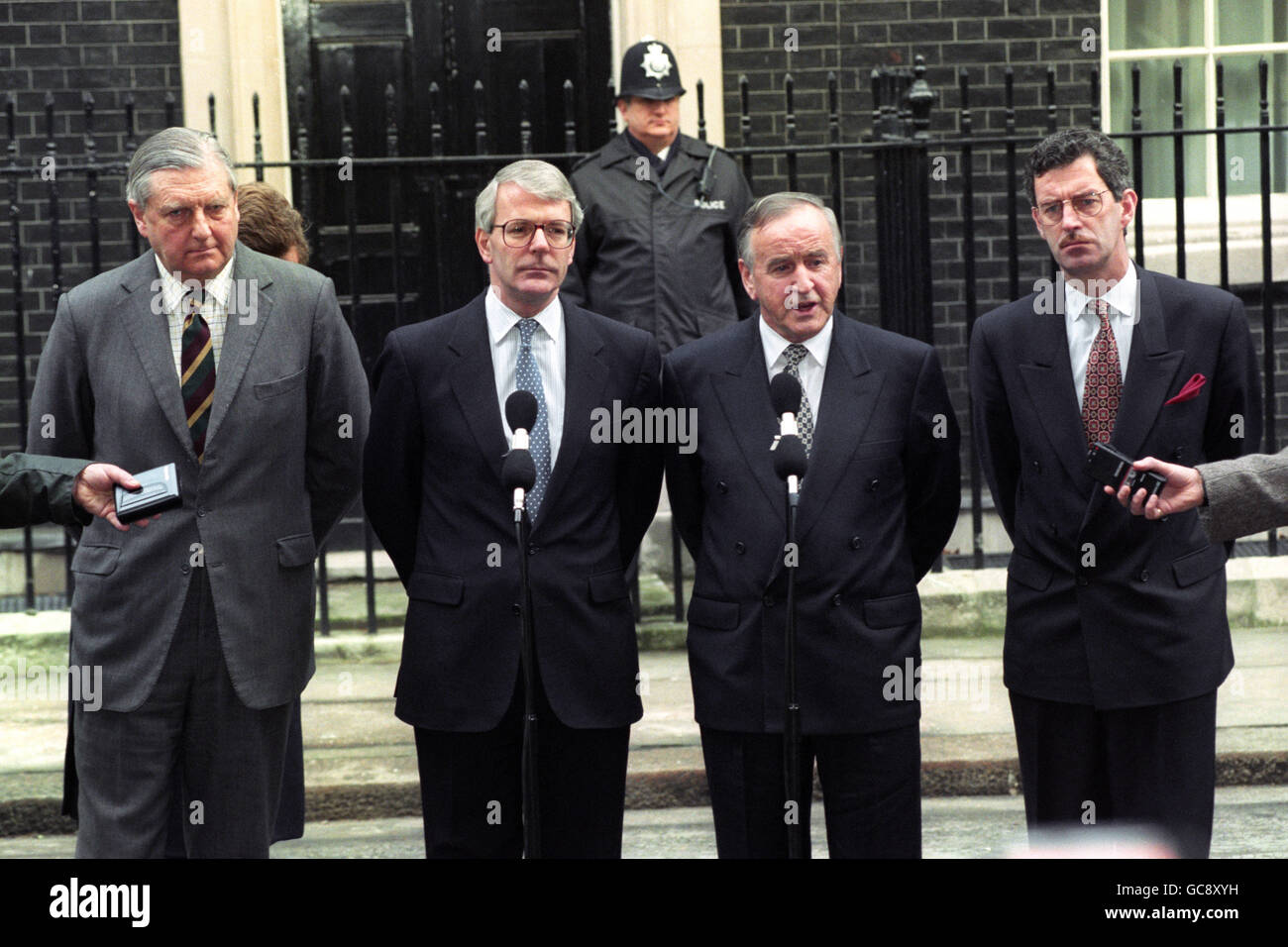 NORTHERN IRELAND SECRETARY SIR PATRICK MAYHEW, PRIME MINISTER JOHN ...