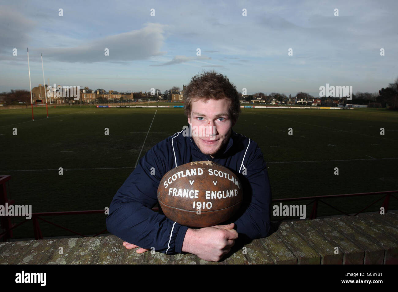 Edinburgh and Scotland's Ross Rennie poses for the media during the ...
