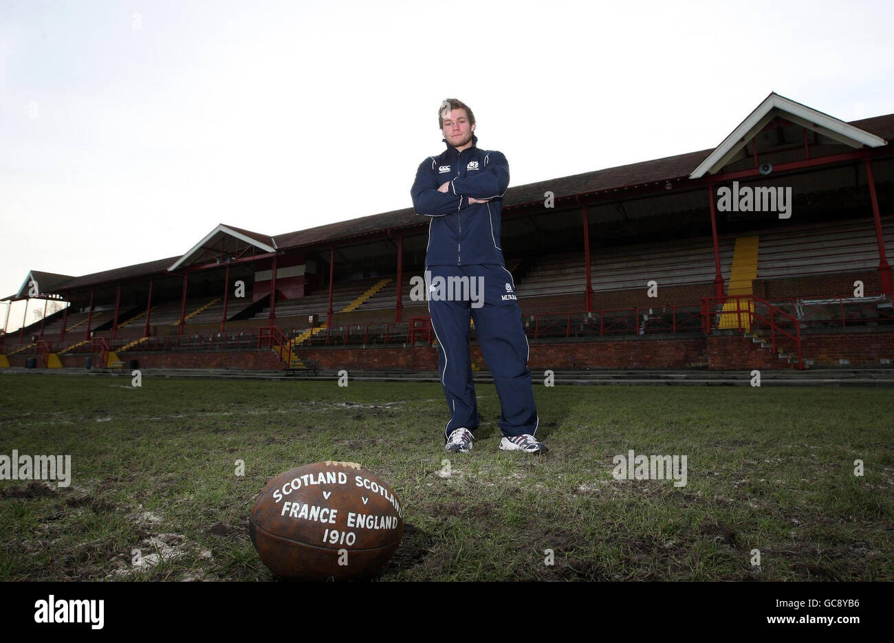 Edinburgh and Scotland's Ross Rennie poses for the media during the ...