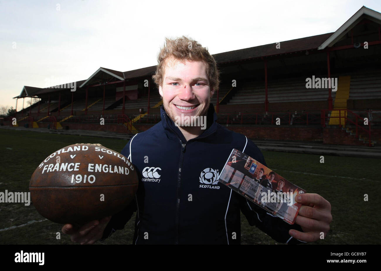 Edinburgh and Scotland's Ross Rennie poses for the media during the ...