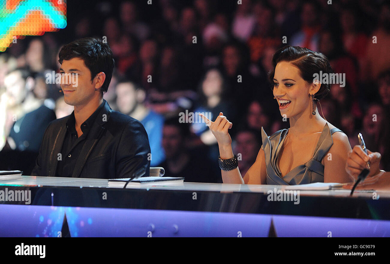 Judges, Adam Garcia (left) and Kimberly Wyatt during the first semi ...