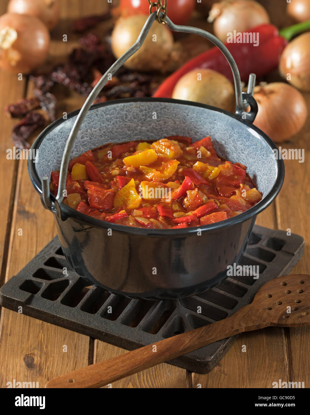 Lecsó. Hungarian pepper and tomato stew. Hungary Food Stock Photo - Alamy
