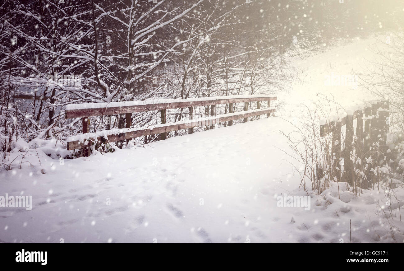 Winter landscape bridge hi-res stock photography and images - Alamy