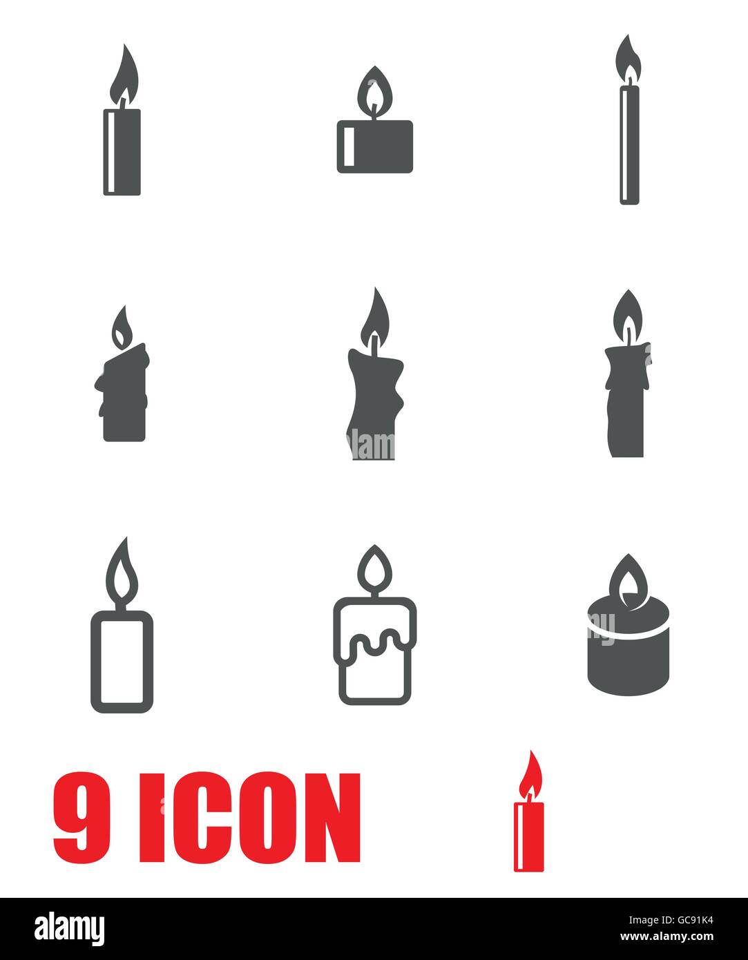 Vector grey candles icon set Stock Vector Image & Art - Alamy