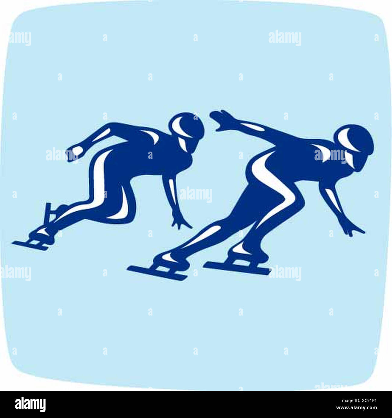 Official winter olympic pictogram representing short track speed ...