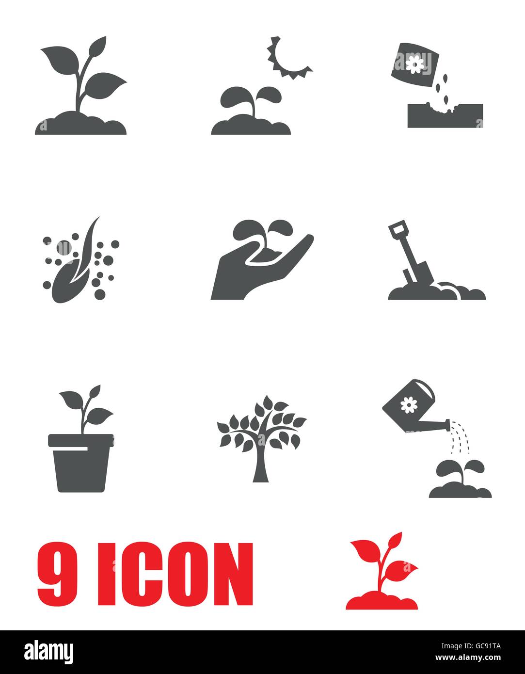 Vector grey growing icon set Stock Vector Image & Art - Alamy