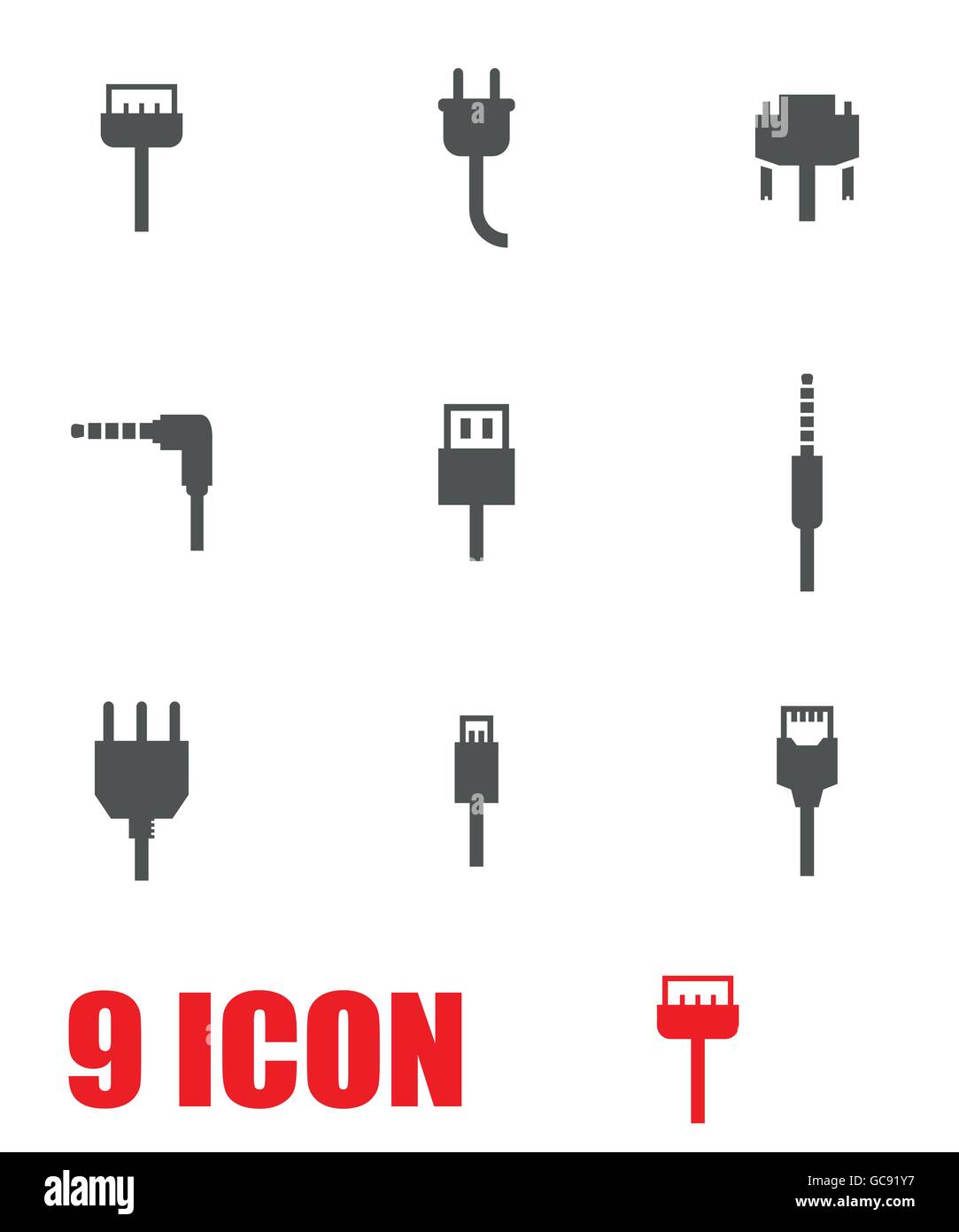 Vector grey plug icon set Stock Vector Image & Art - Alamy