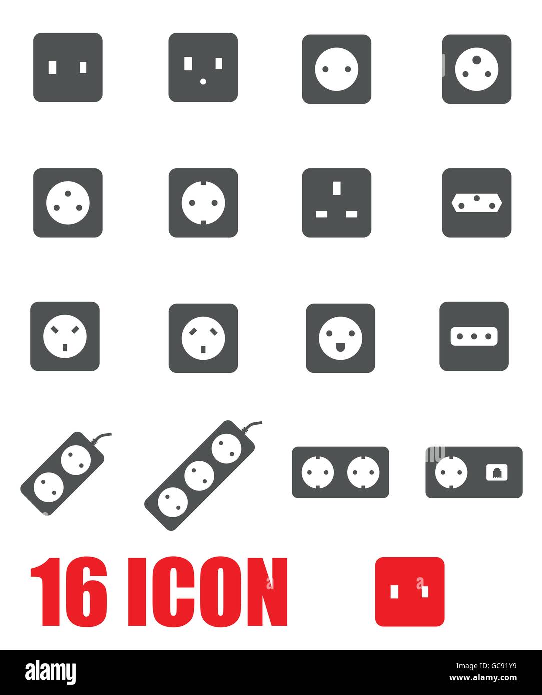 Grey european plug socket hi-res stock photography and images - Alamy