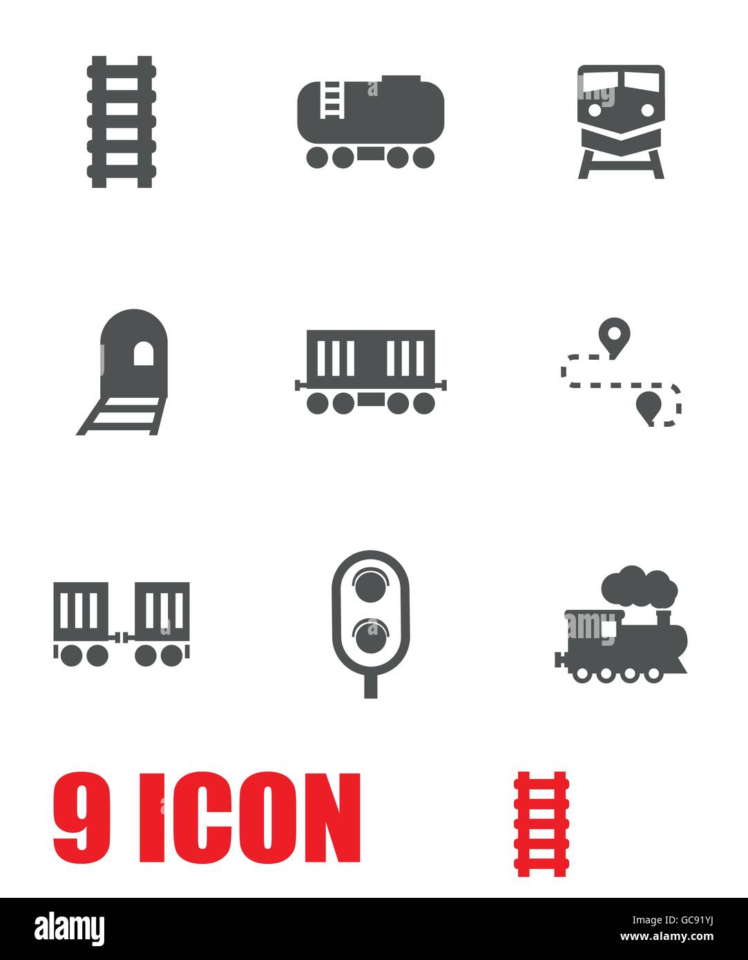 Vector white railroad icon set Stock Vector Image & Art - Alamy