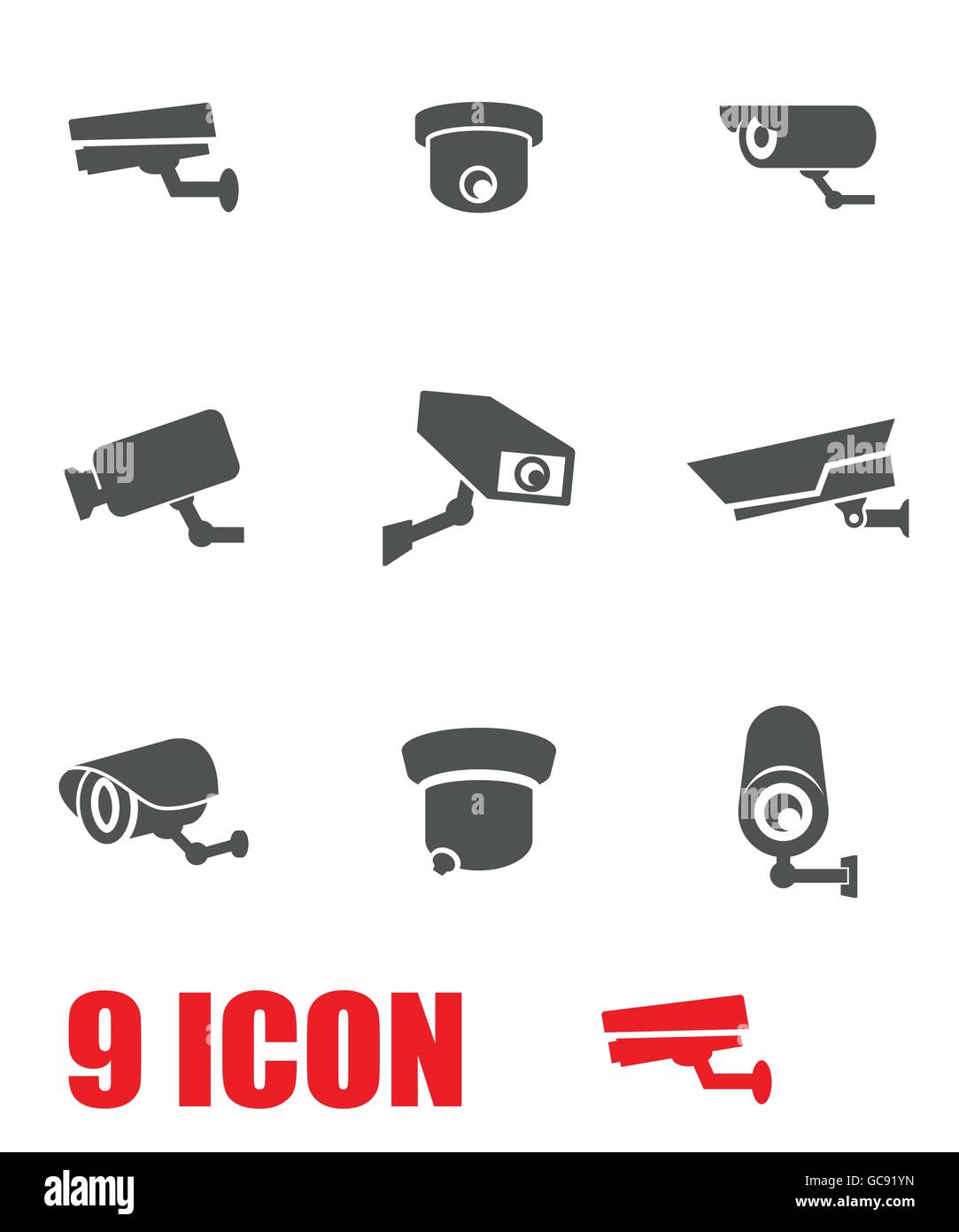 Vector grey security camera icon set Stock Vector Image & Art - Alamy