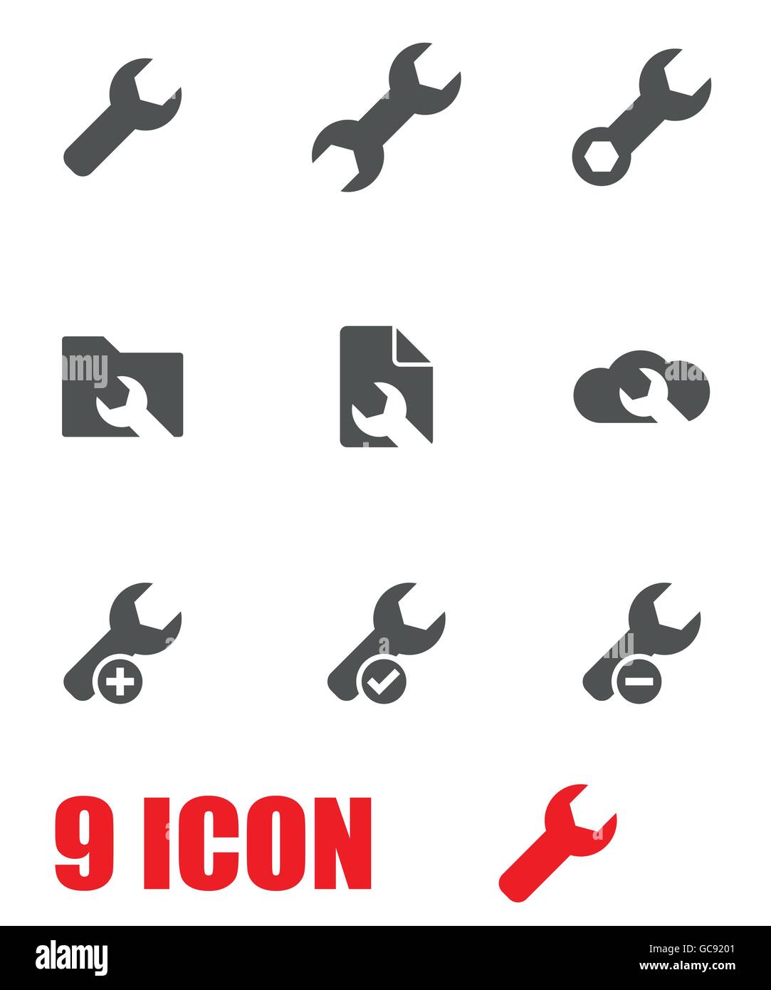 Vector grey spanners icon set Stock Vector Image & Art - Alamy