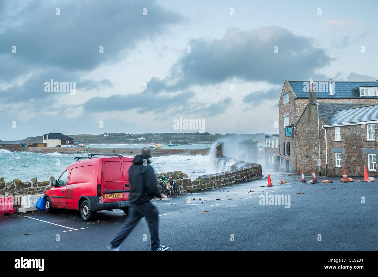 Storm Imogen hits the Isles of Scilly in the South West of the UK ...