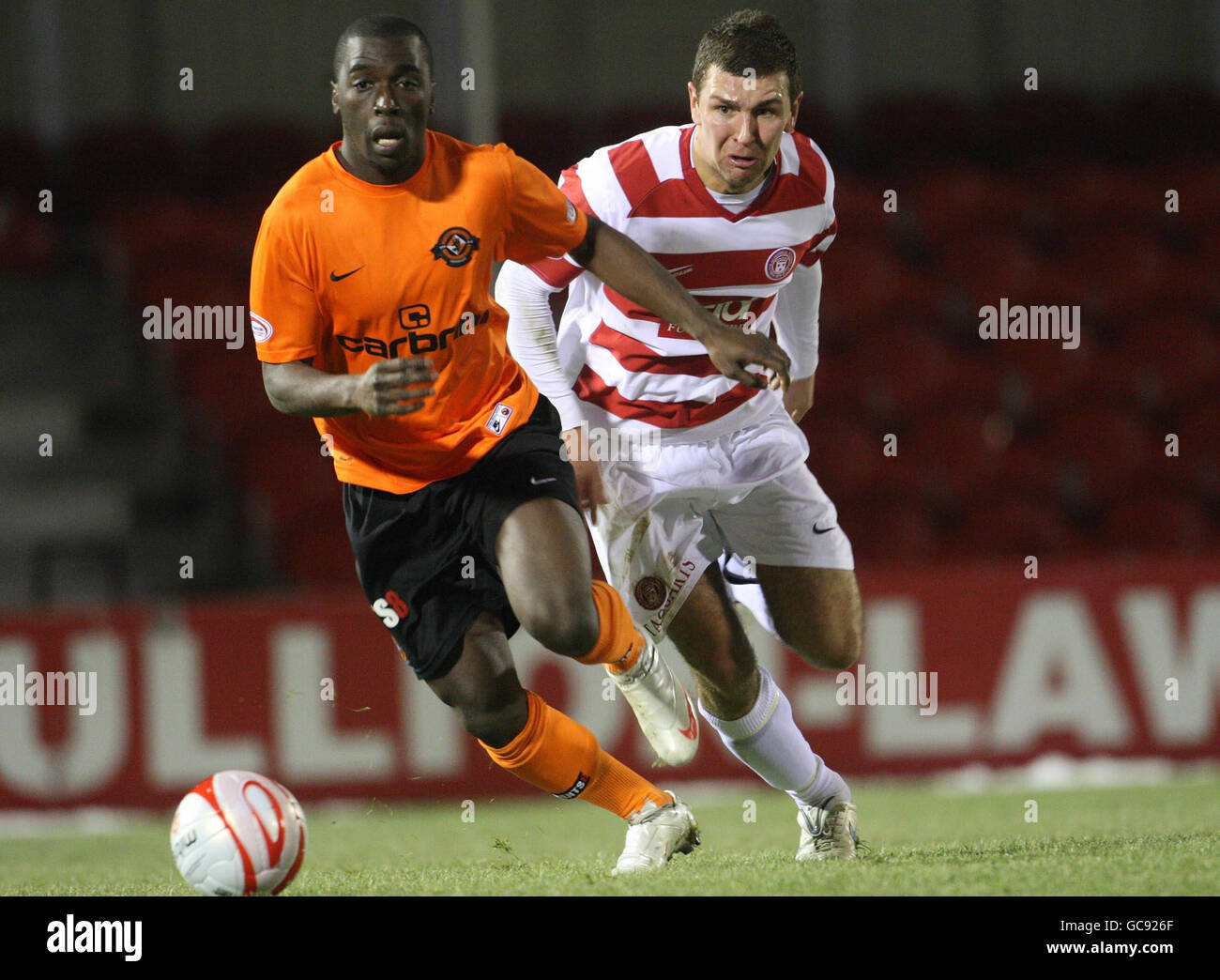 Soccer scotland full length battling football mangrr hi-res stock ...