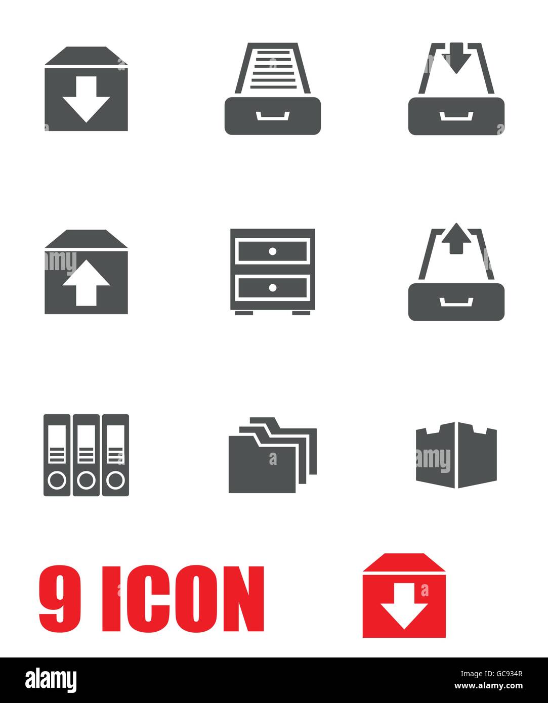 Vector grey archive icon set Stock Vector Image & Art - Alamy