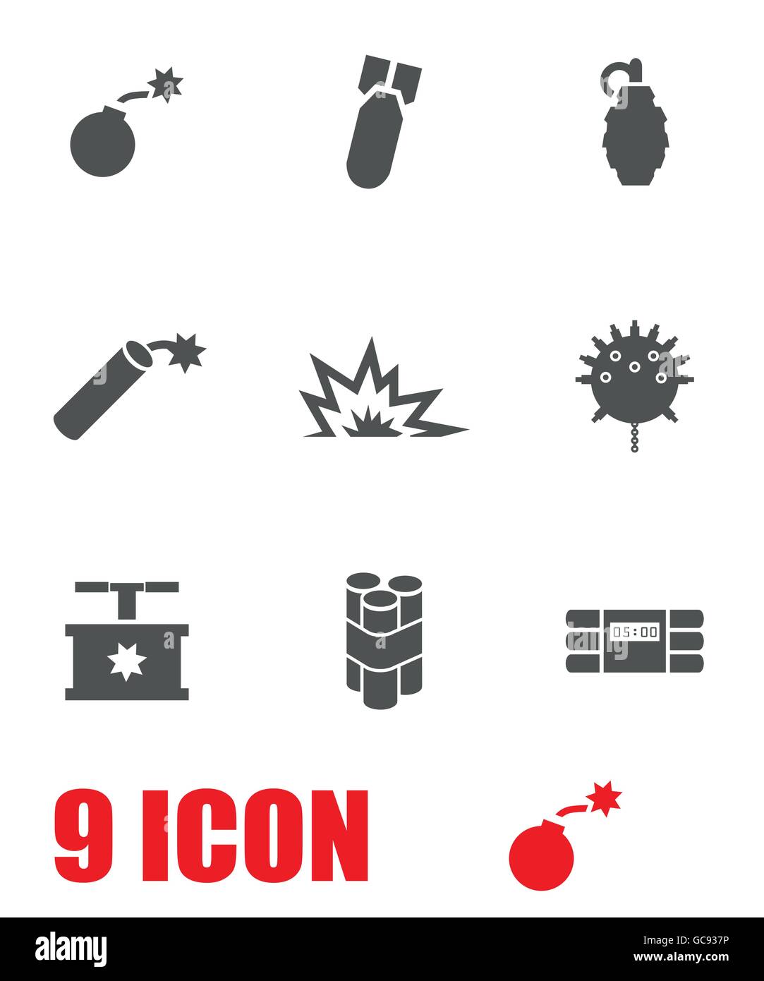 Vector grey bomb icon set Stock Vector Image & Art - Alamy