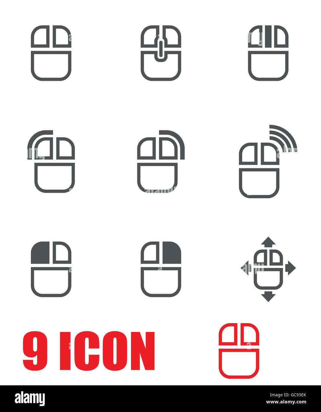 Vector grey computer mouse icon set Stock Vector Image & Art - Alamy