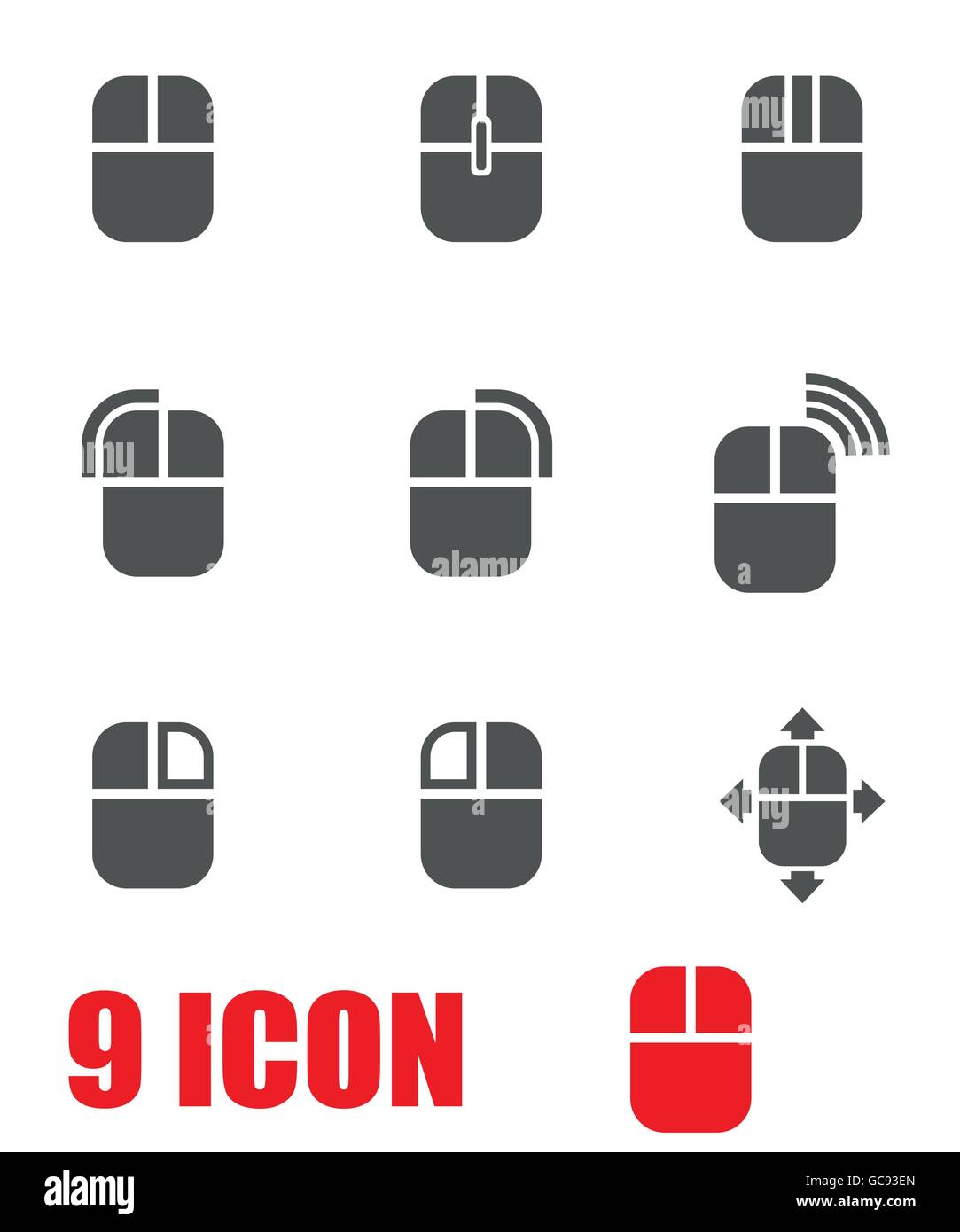 Vector grey computer mouse icon set Stock Vector Image & Art - Alamy