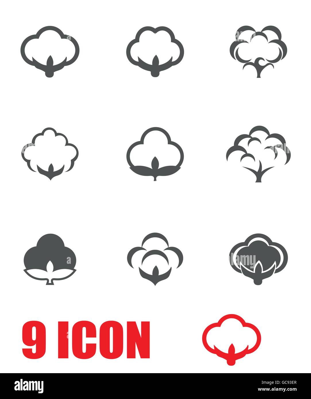 Vector grey cotton icon set Stock Vector Image & Art - Alamy