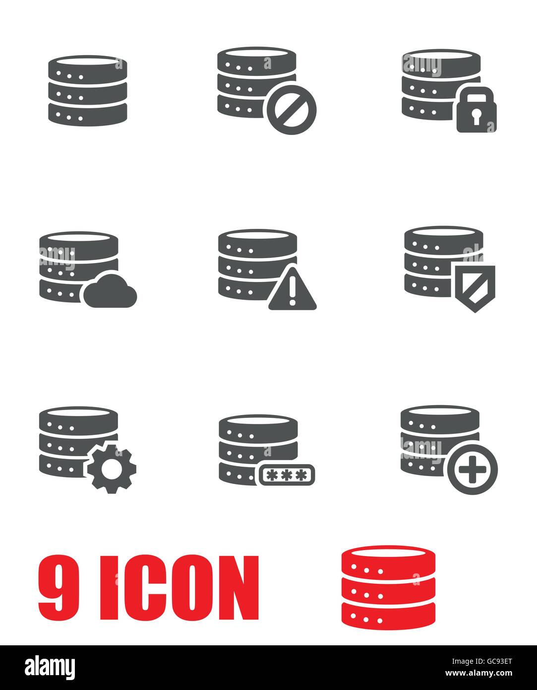 Vector grey database icon set Stock Vector Image & Art - Alamy