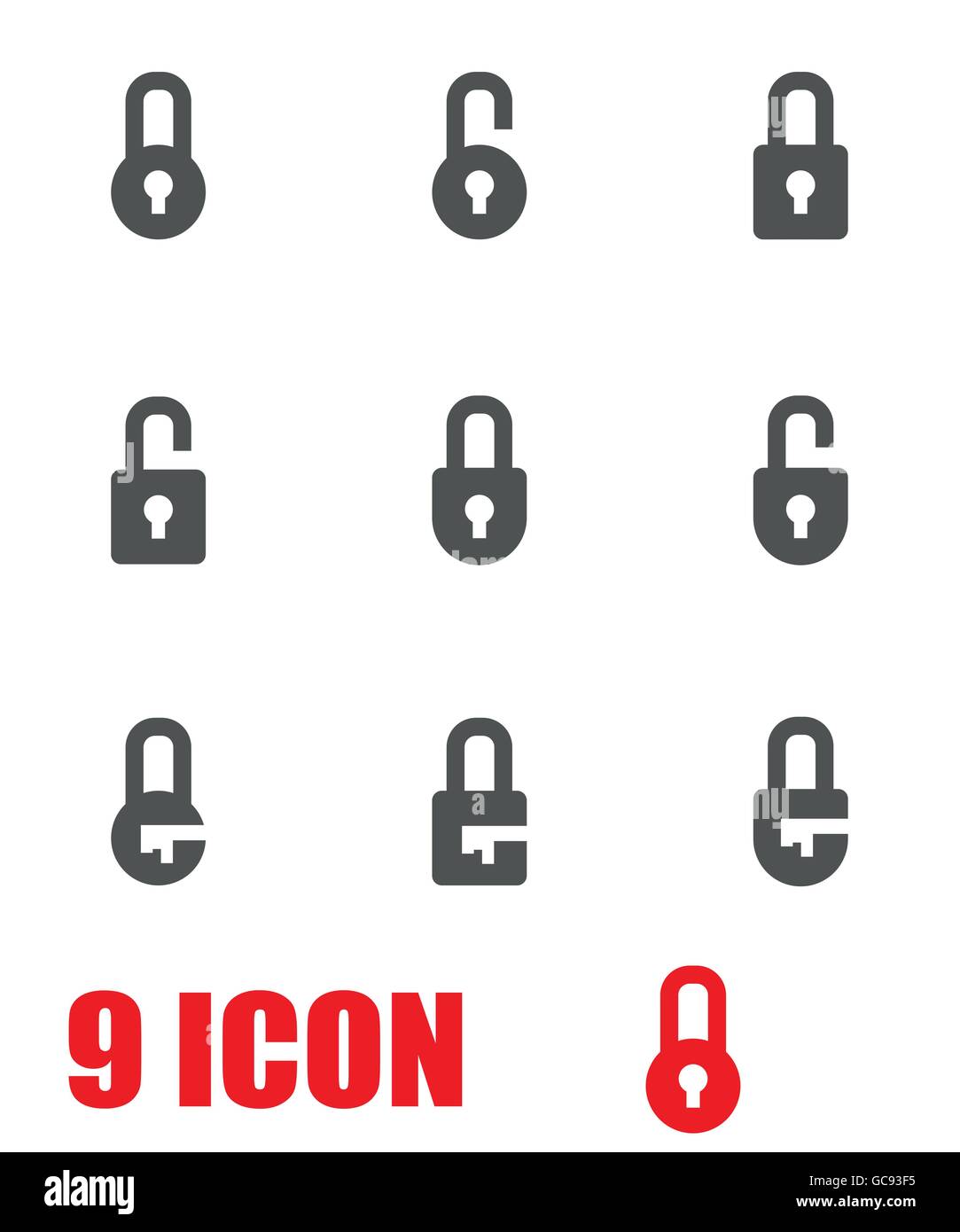 Vector grey locks icon set Stock Vector Image & Art - Alamy