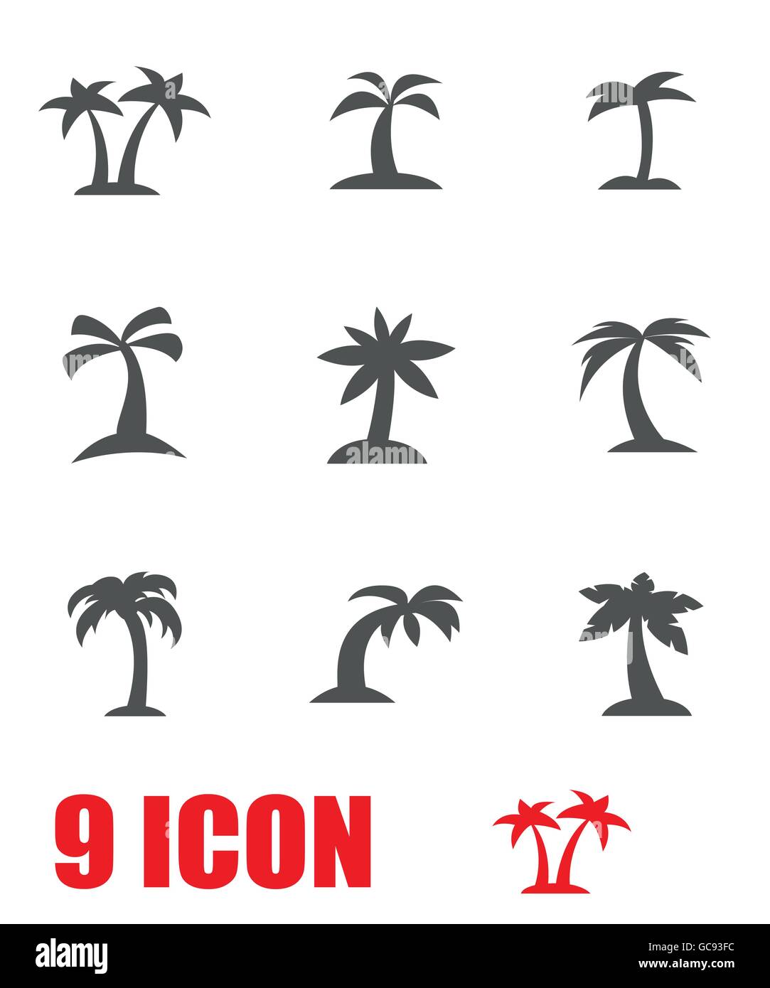 Vector grey palm icon set Stock Vector Image & Art - Alamy