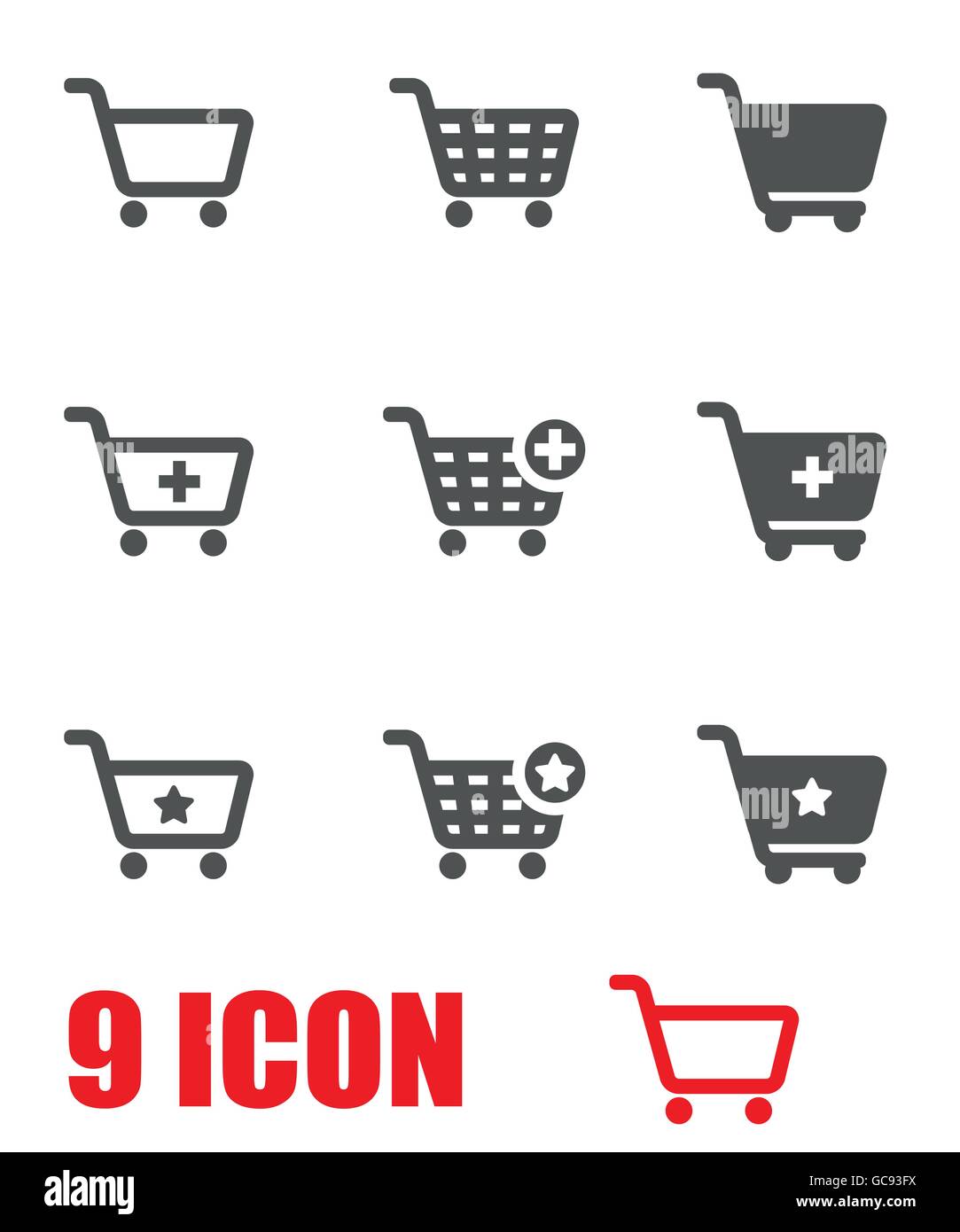 Vector grey shopping cart icon set Stock Vector Image & Art - Alamy