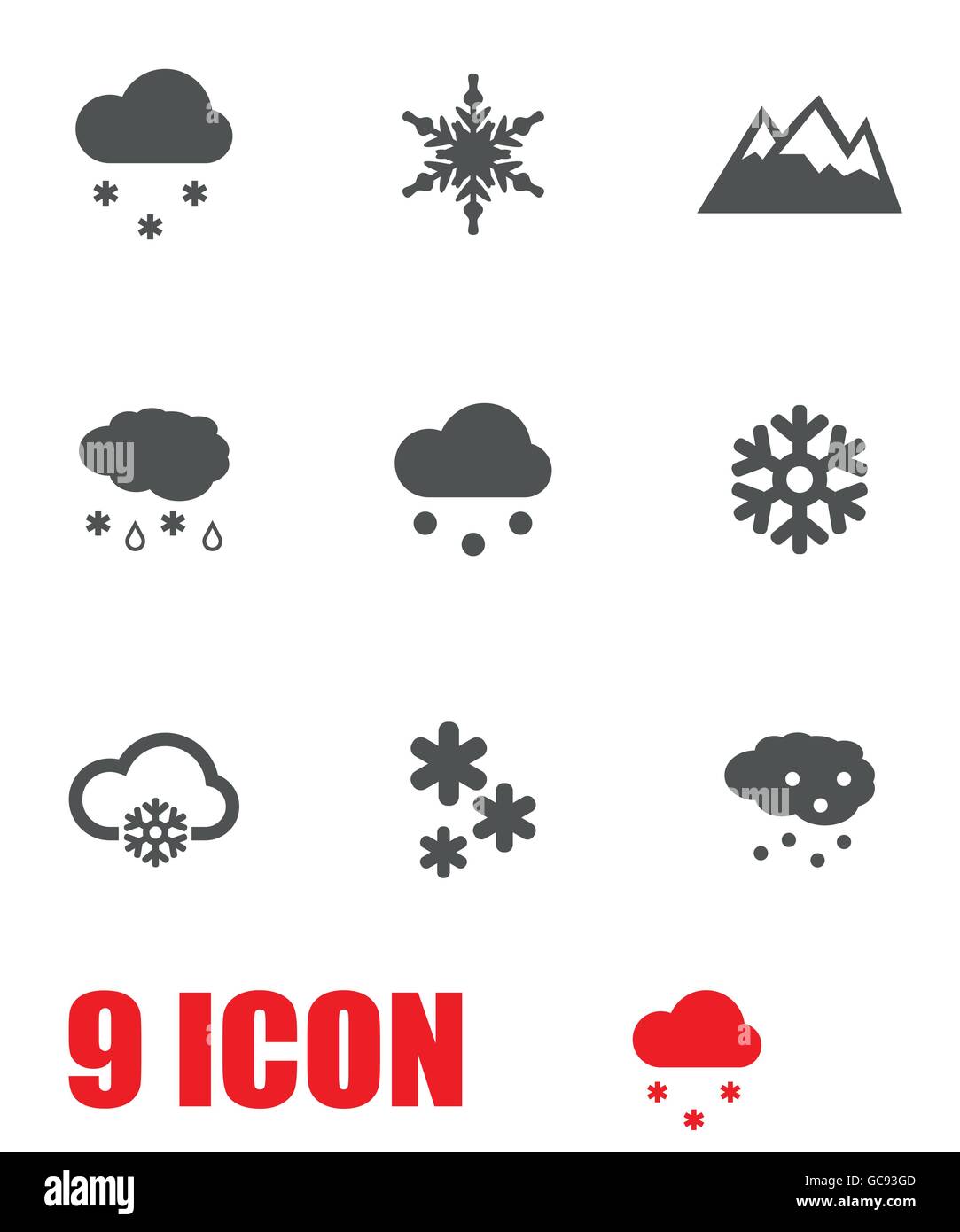 Vector grey snow icon set Stock Vector Image & Art - Alamy