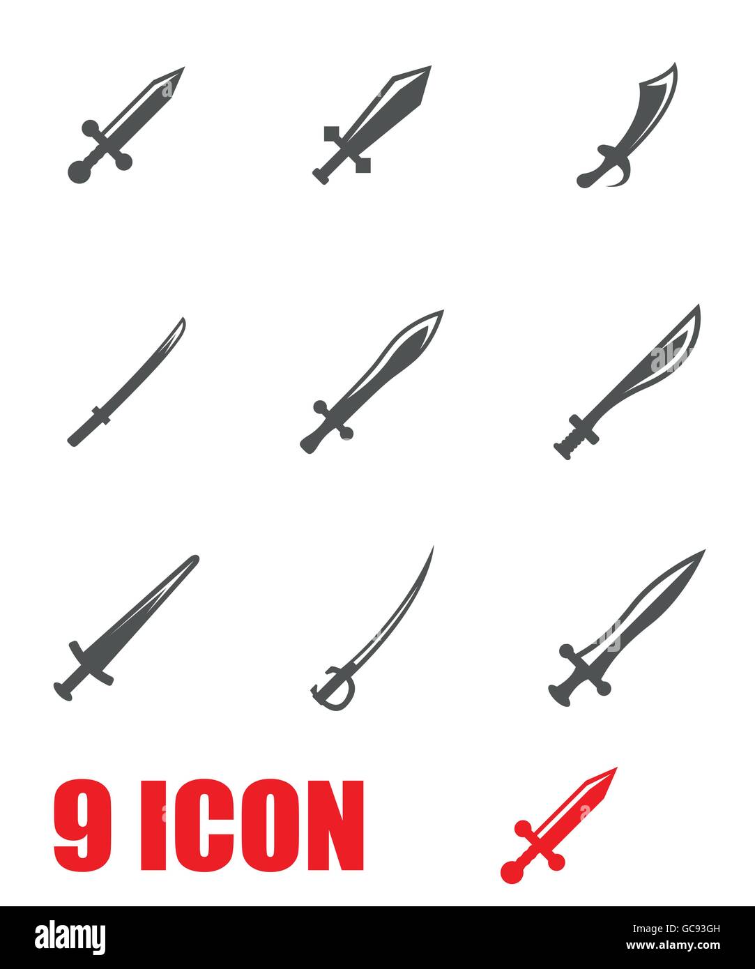 Vector grey sword icon set Stock Vector Image & Art - Alamy