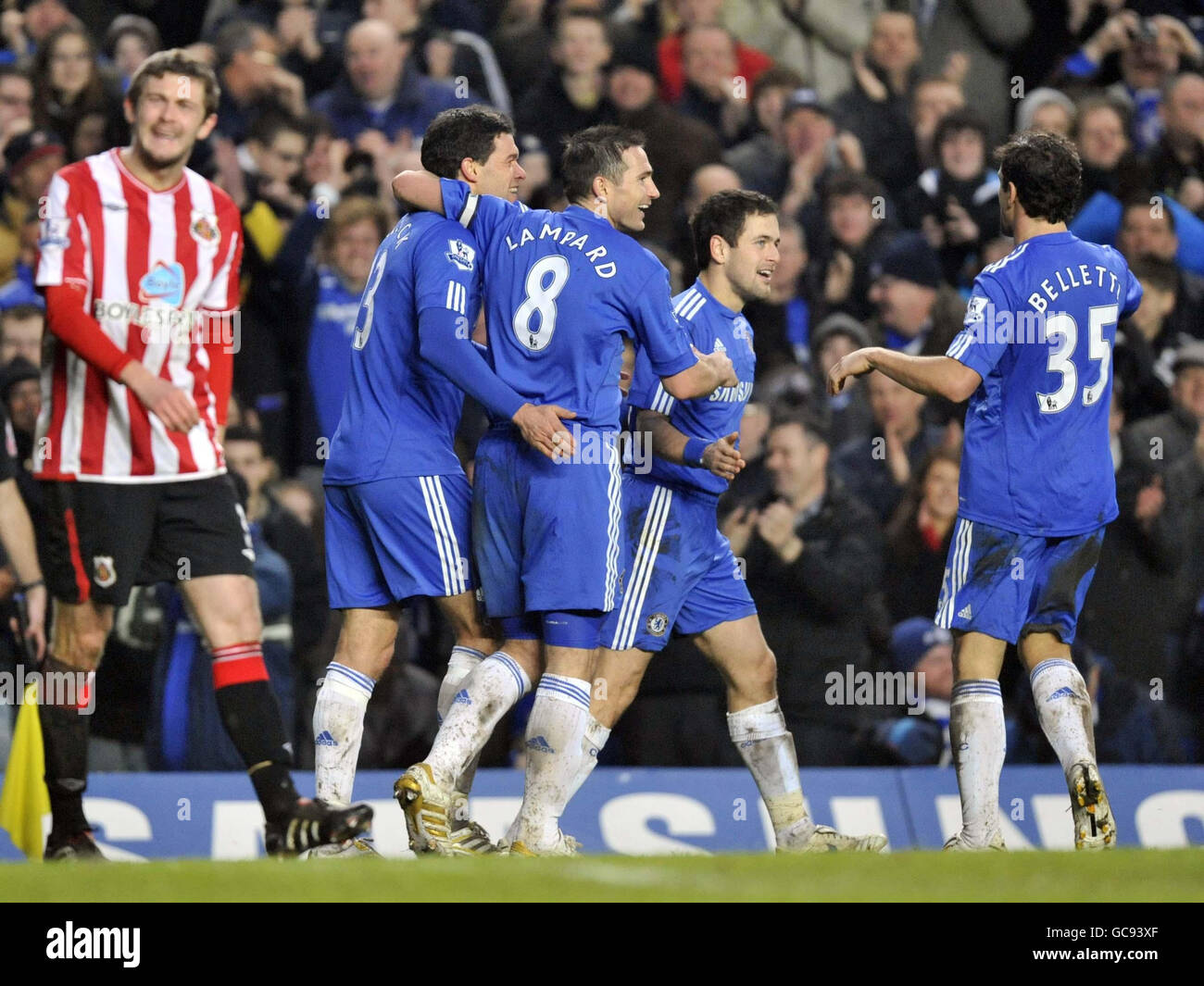 Chelsea's Michael Ballack (second left) celebrates scoring their fifth ...