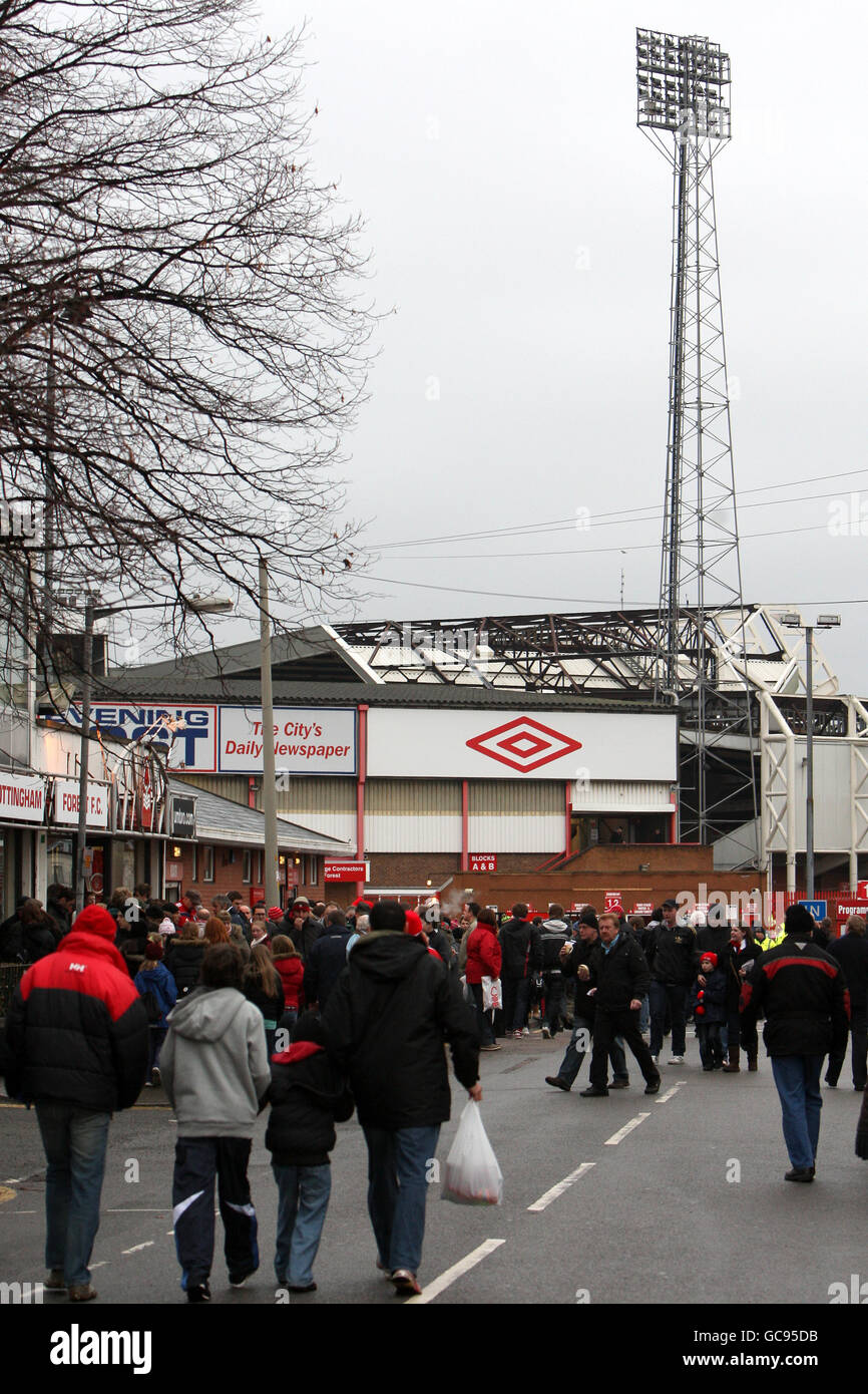 Fans make their way to the City Ground prior to kick off Stock Photo ...