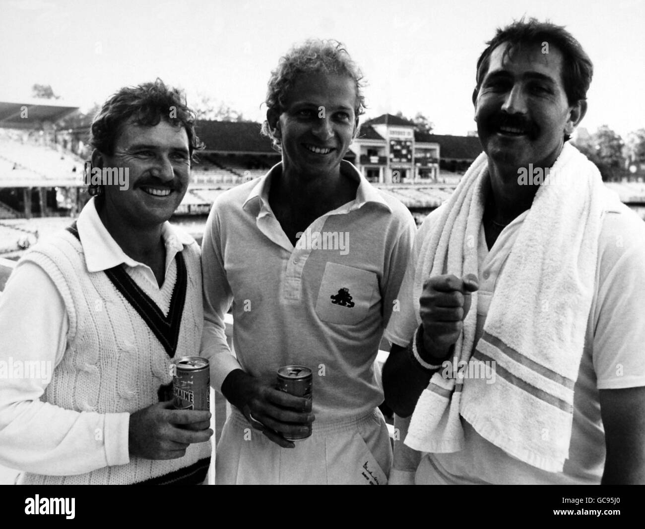 L-R: Australian's Allan Border in the pavillion at Lord's with England ...