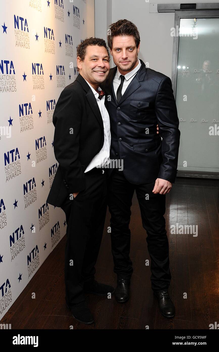 Craig Charles (left) and Keith Duffy arriving for the National ...