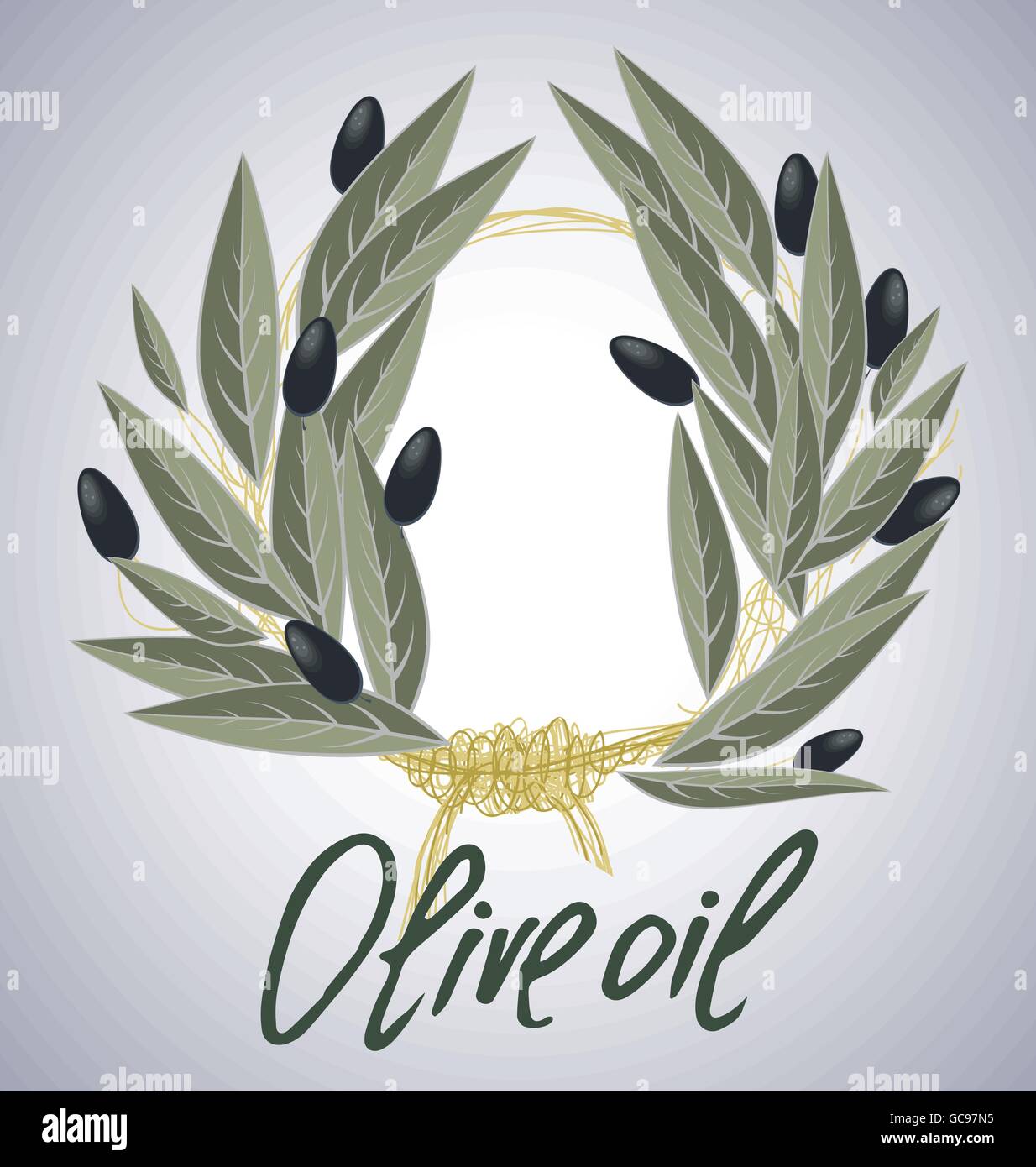 Decorative wreath olive branch. Olive oil Stock Vector Image & Art - Alamy