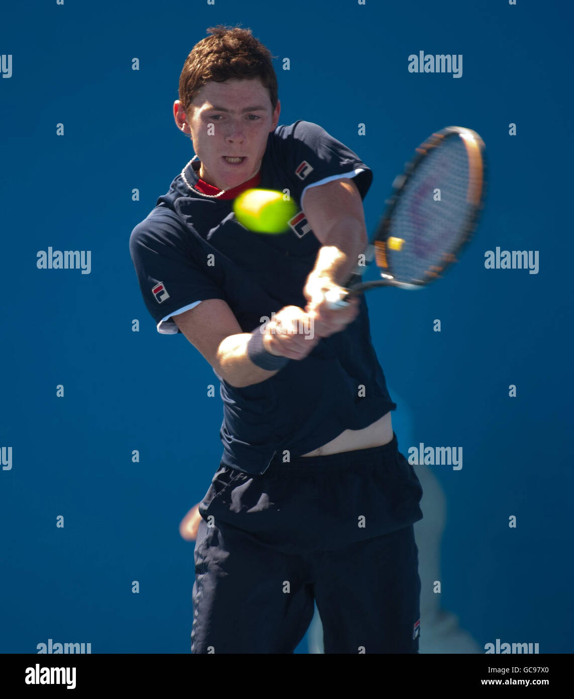 Ireland's Sam Barry during his doubles match during The Australian Open ...