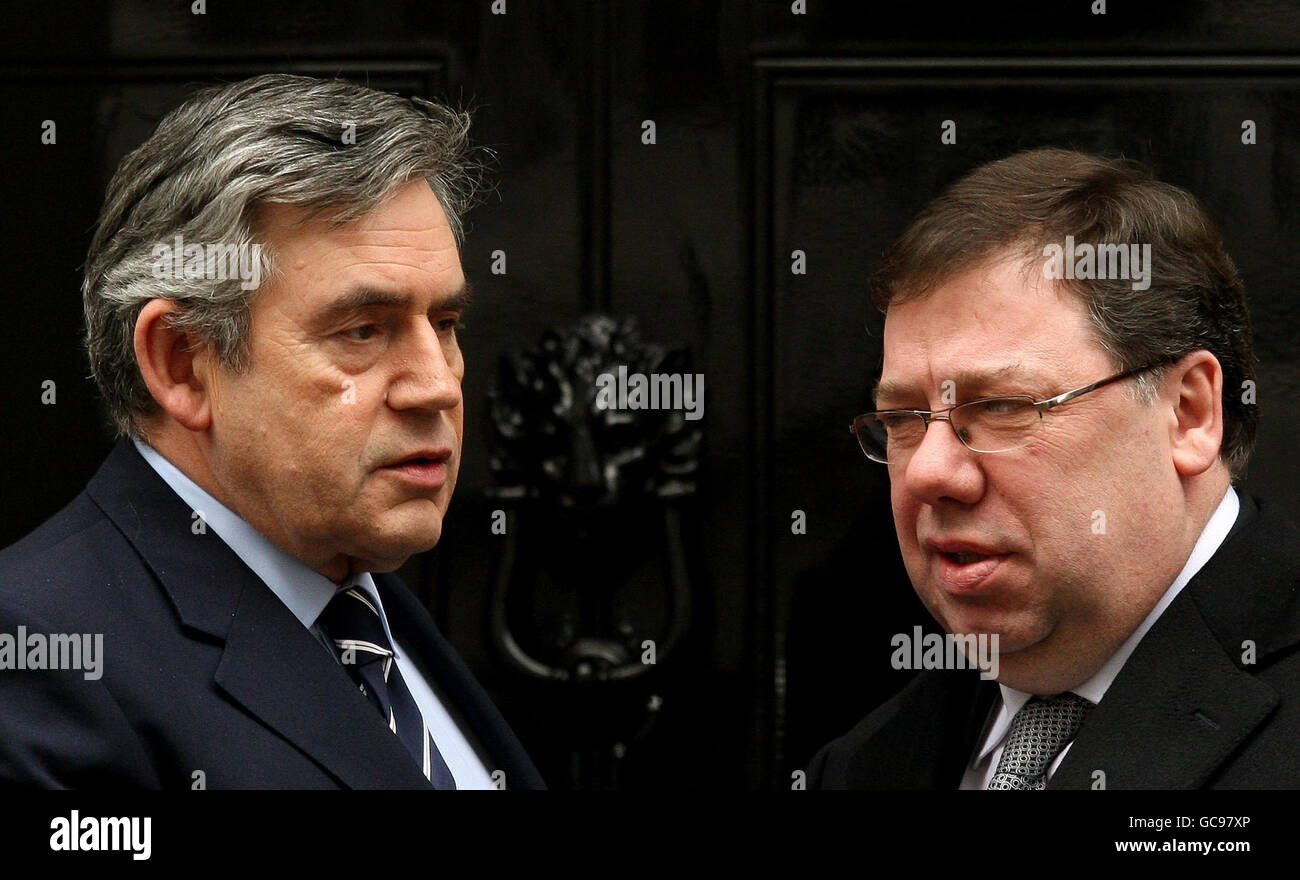 Brown meets Taoiseach Brian Cowen Stock Photo - Alamy