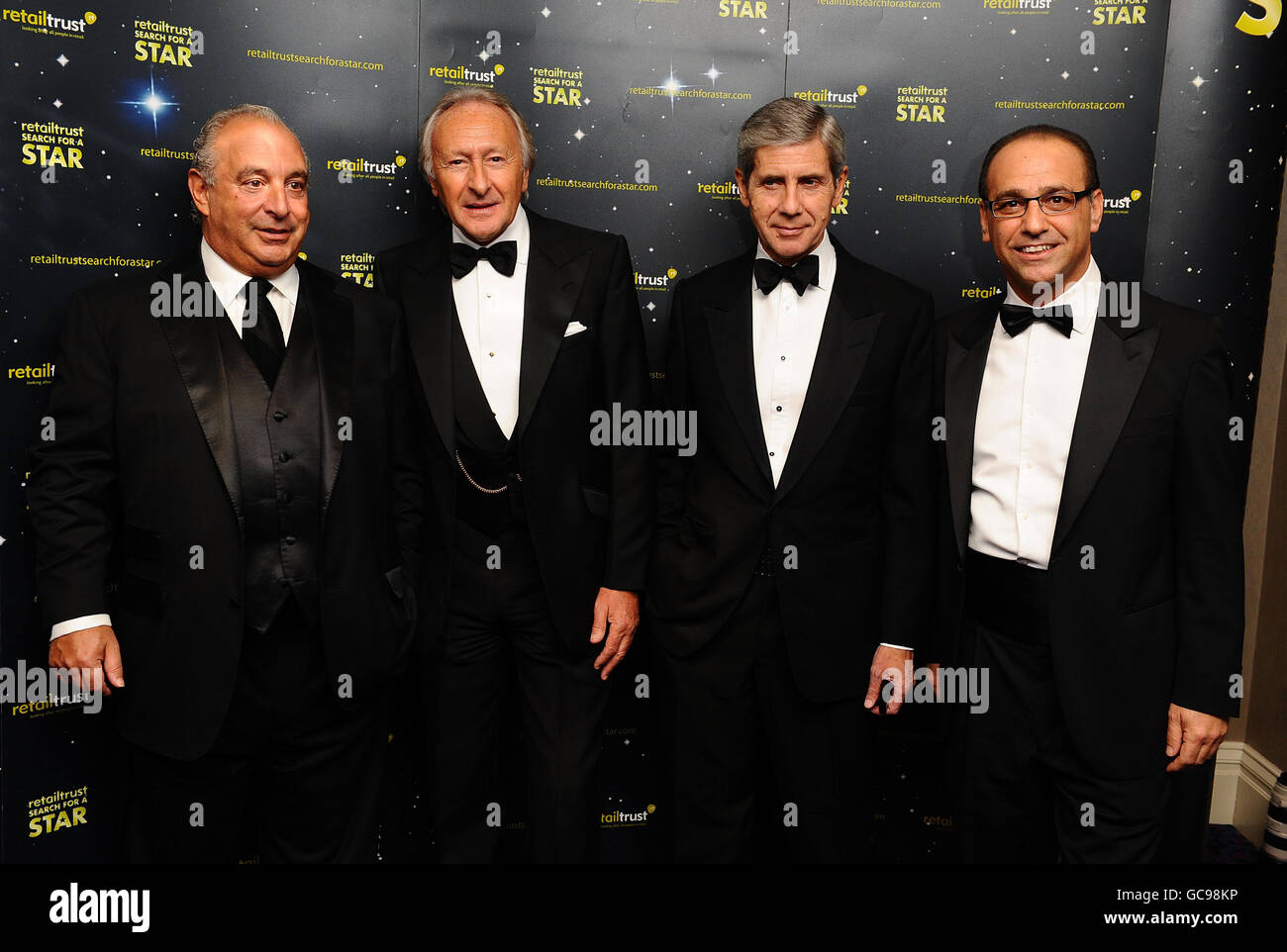 (left to right) Sir Philip Green, Harold Tilman, Stuart Rose and Theo ...