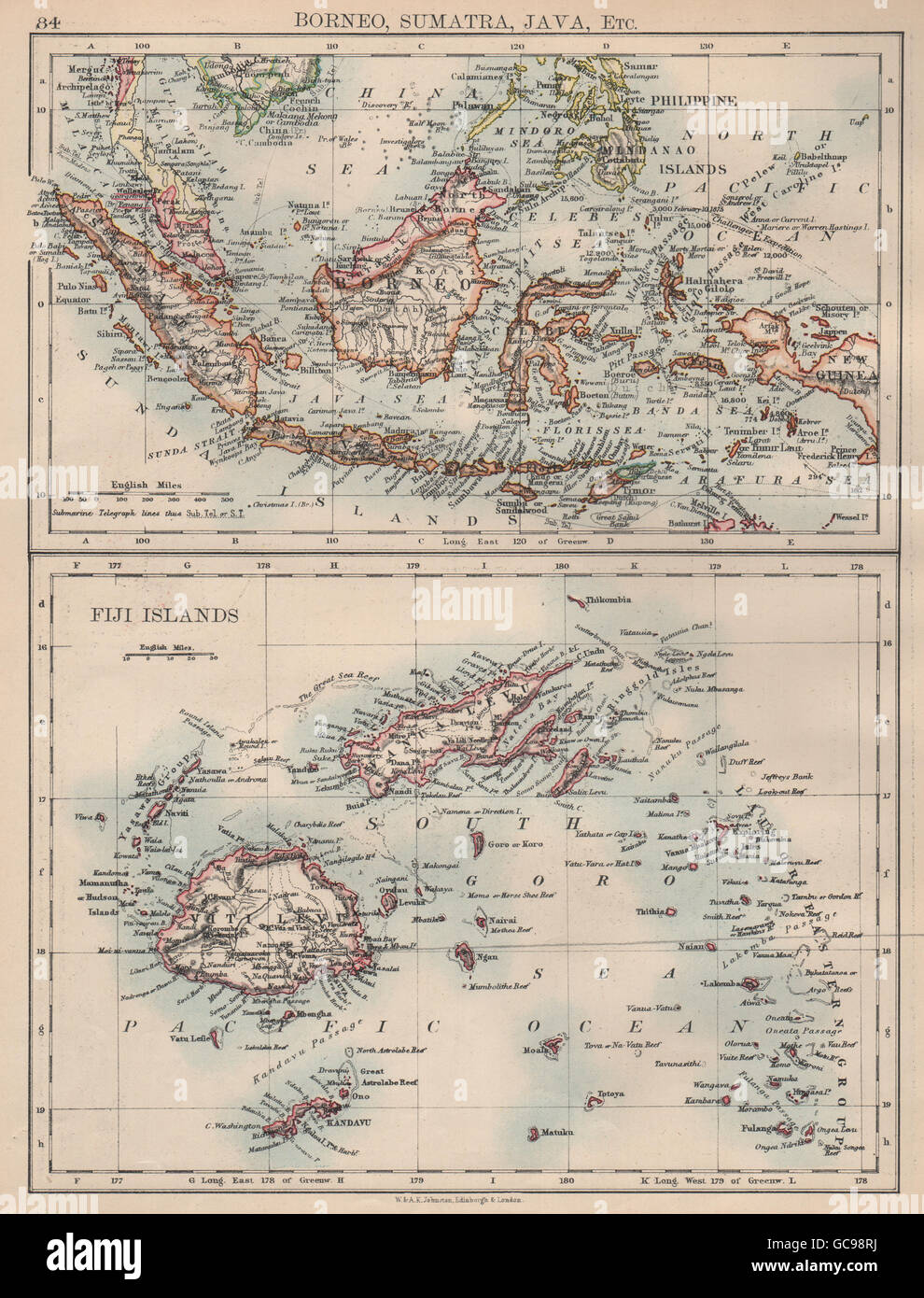 INDONESIA & FIJI. Sunda Islands.Borneo Java Sumatra. Viti/Vanua Levu ...