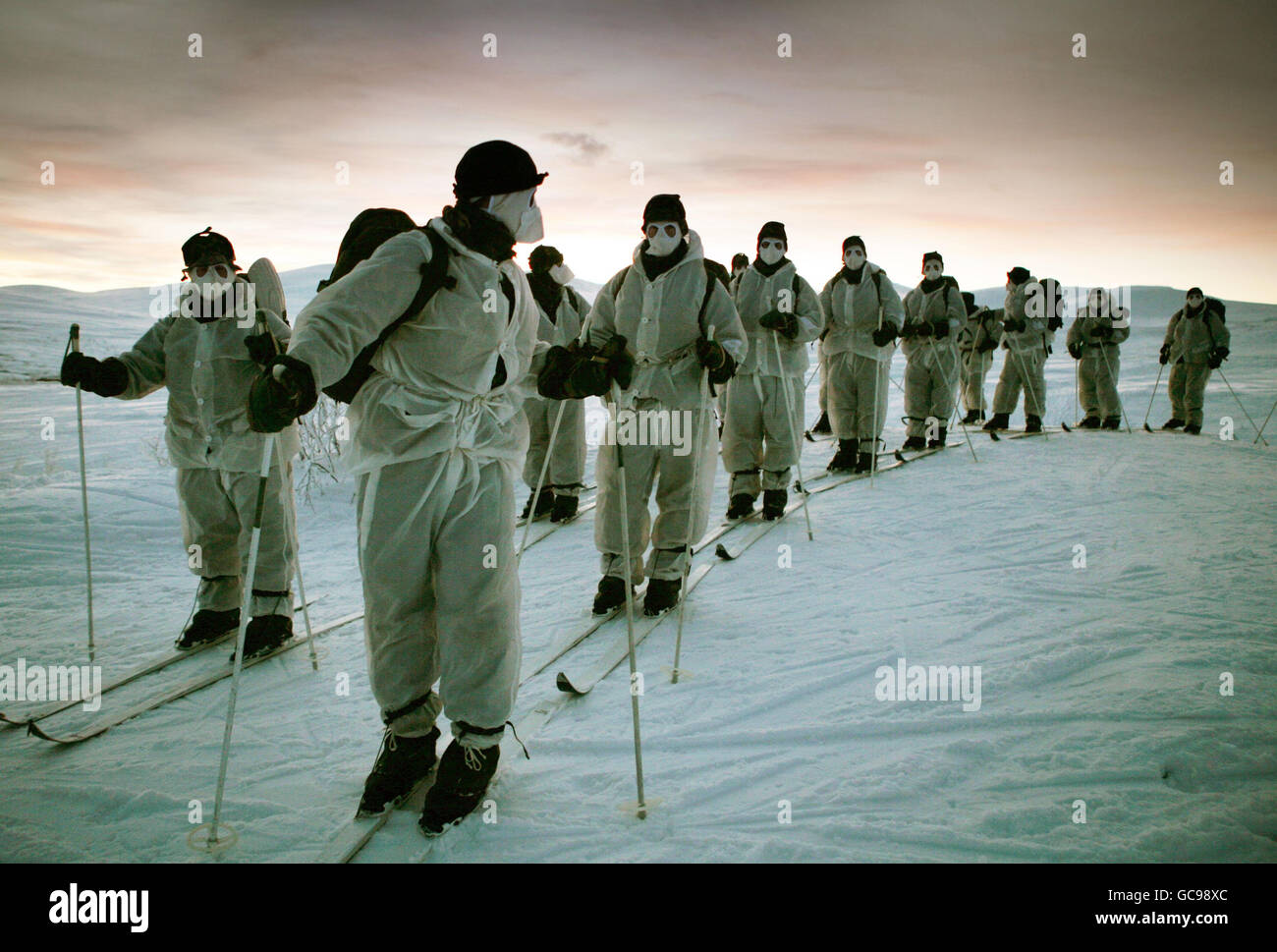Royal Marines from 45 Commando during a ten week winter warfare ...
