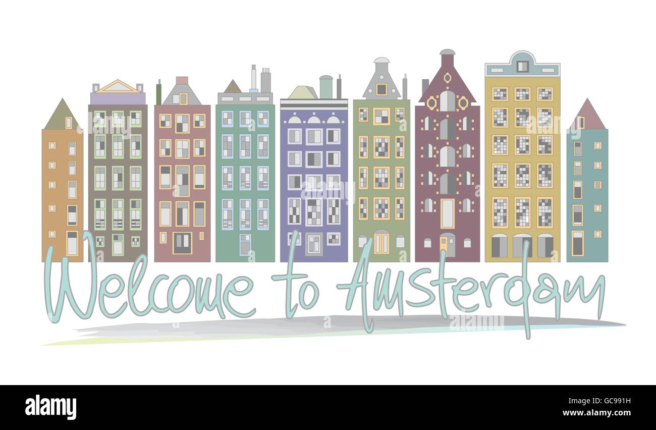 Welcome to Amsterdam. Vector illustration Eps 10 Stock Vector Image ...