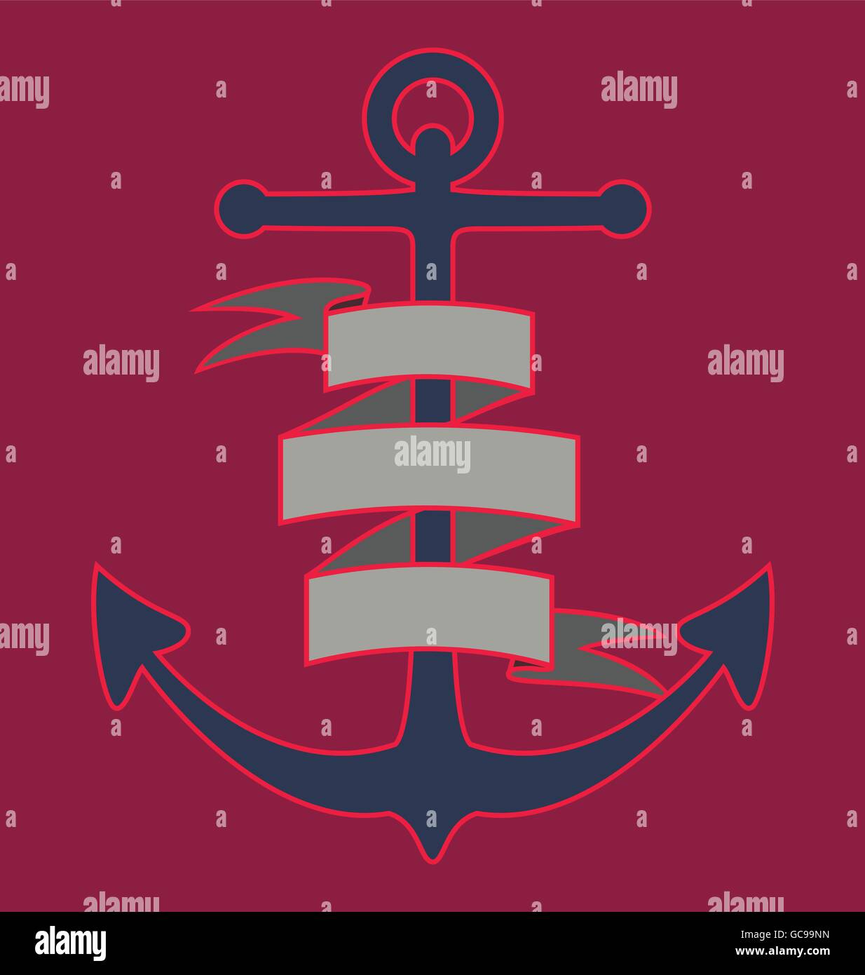 Anchor with ribbon. Vector illustration EPS 10 Stock Vector Image & Art ...