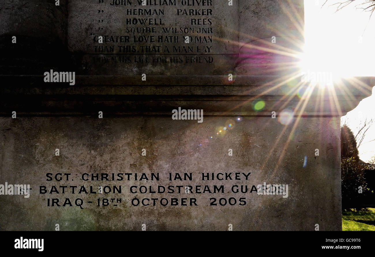 The name of British soldier Sgt Christian Ian Hickey, killed while ...