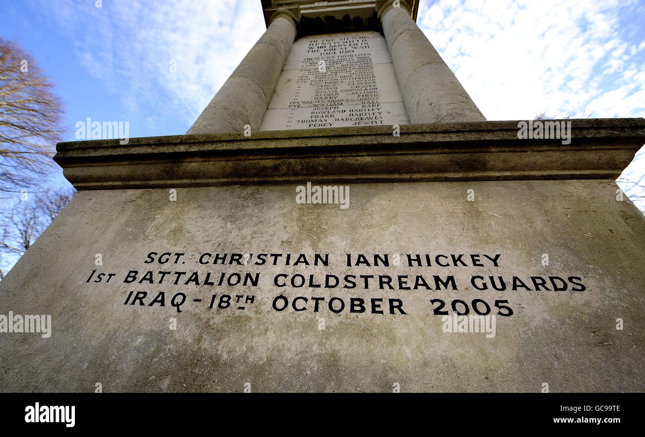 The name of British soldier Sgt Christian Ian Hickey, killed while ...