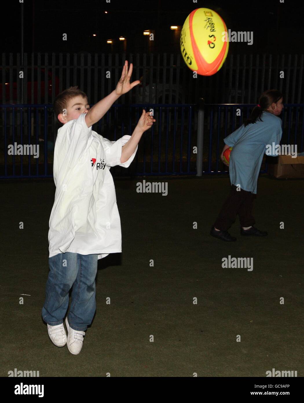 Kids in a session of street rugby during the Scottish Rugby ...