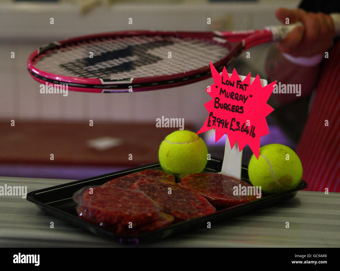 Butcher John Hill with his low fat Murray burgers at his shop on ...