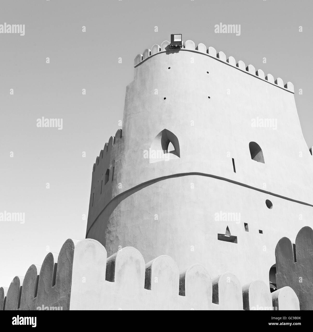 fort battlesment sky and star brick in oman muscat the old defensive ...