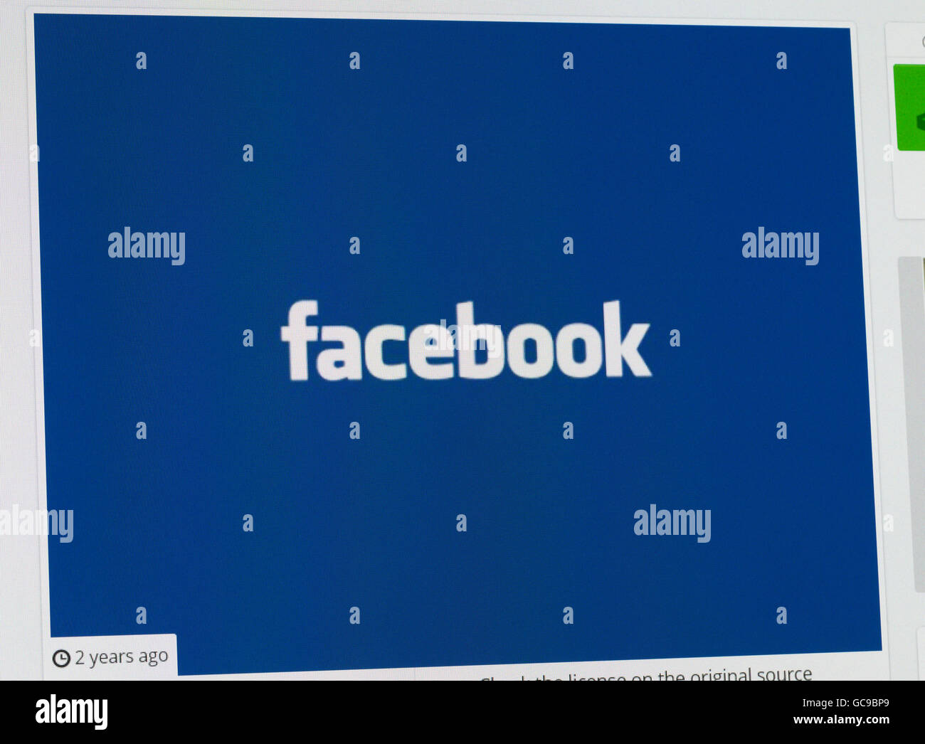 Screenshot of the facebook logo Stock Photo - Alamy