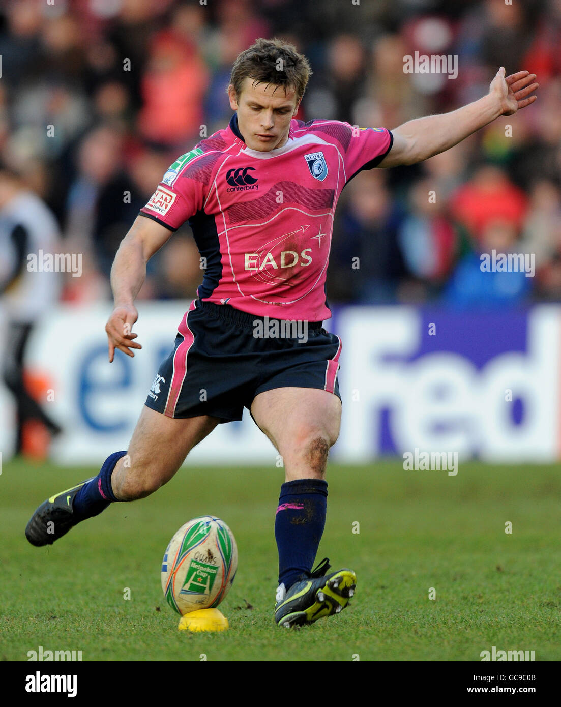Cardiff blues ben blair kicks a penalty hi-res stock photography and ...