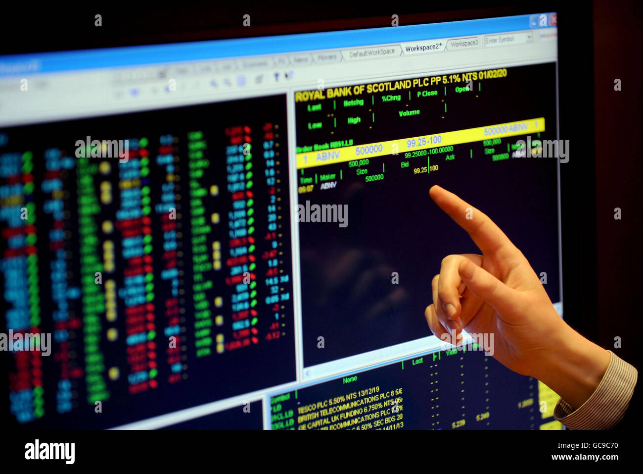 Electronic Order Book for the UK Retail Bond Market Stock Photo - Alamy