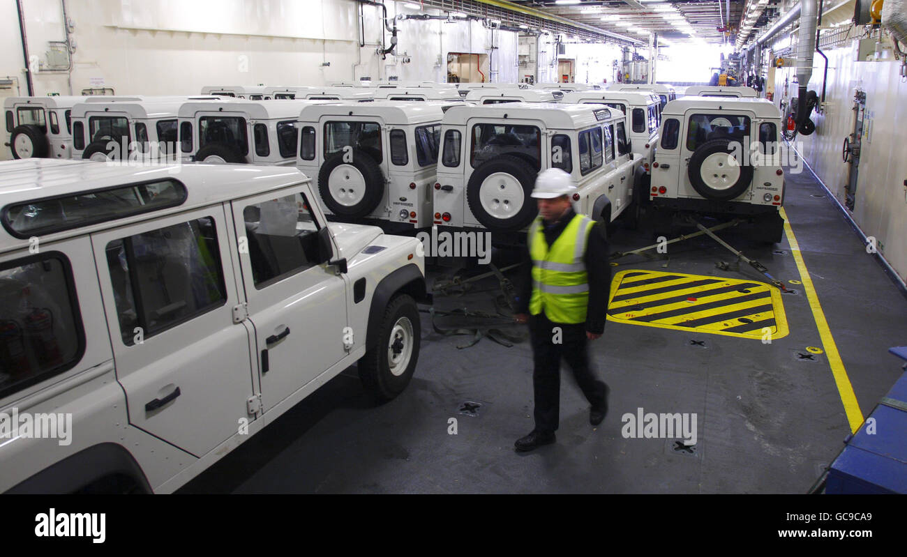 Aid equipment for Haiti loaded on to supply ship Stock Photo - Alamy