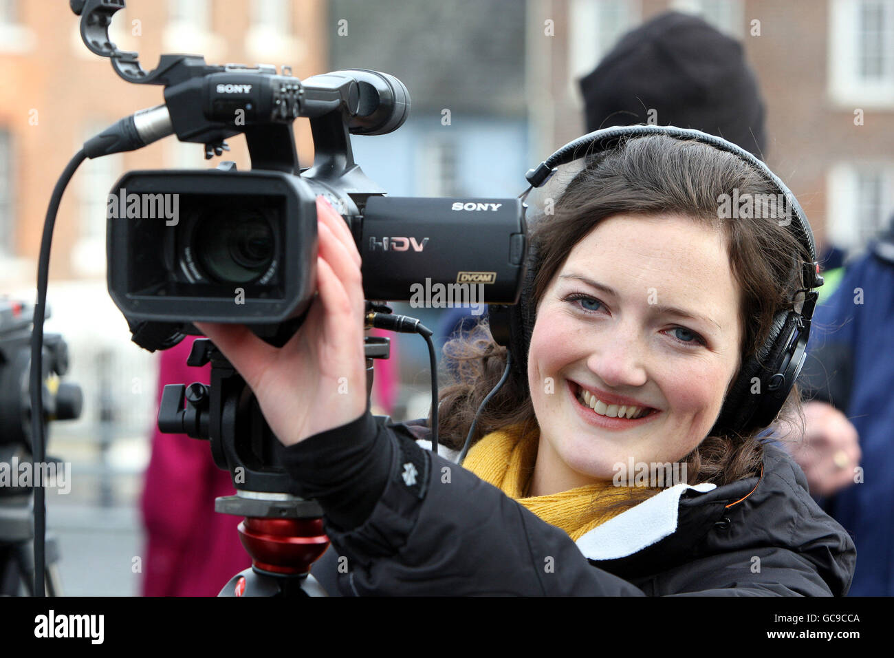 Jeananne Craig, PA Video journalist at Hillsborough Castle Stock Photo ...